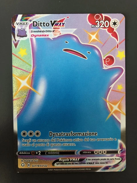 CARTA POKEMON DITTO Vmax Ultra Shiny SV119/SV122 Destino Splendente ITA ...