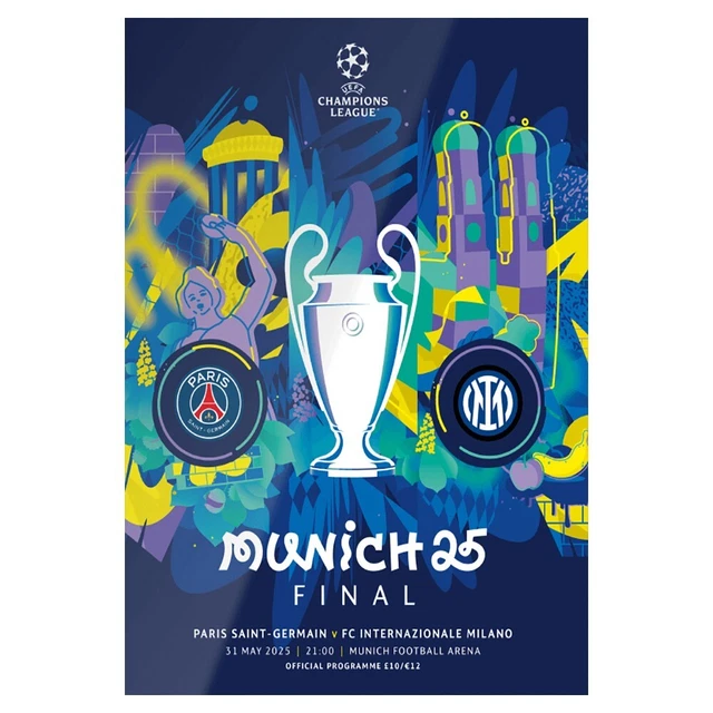 2025 CHAMPIONS LEAGUE Final PSG v Inter Milan Programme PRE ORDER £18. ...