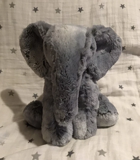 JELLYCAT ELLY ELEPHANT Two-Tone Plush Soft Toy Comforter H 20cm L 24cm ...