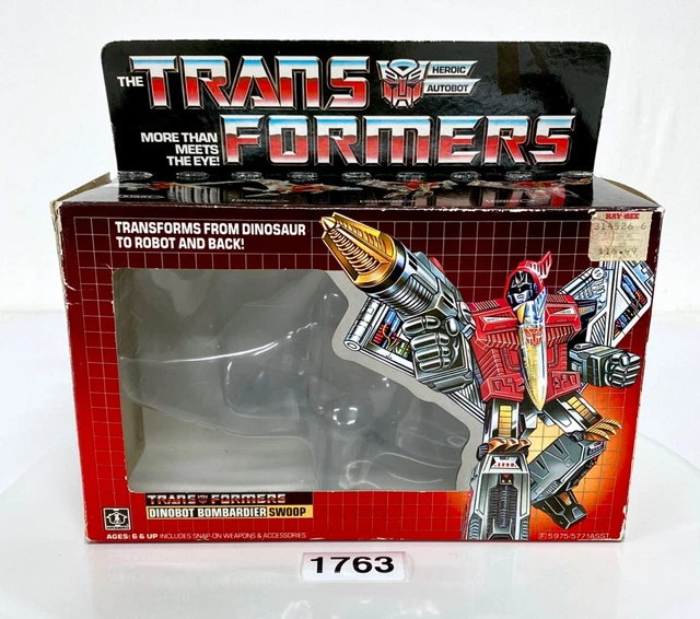 EMPTY BOX VINTAGE Transformers G1 Dinobot SWOOP 1985 Hasbro Repro ...