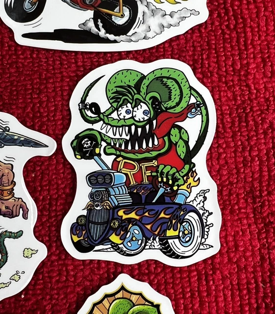 🔥 8 RAT Fink Mouse Ed Big Daddy Roth Hot Rod Art Vinyl Decal Sticker ...