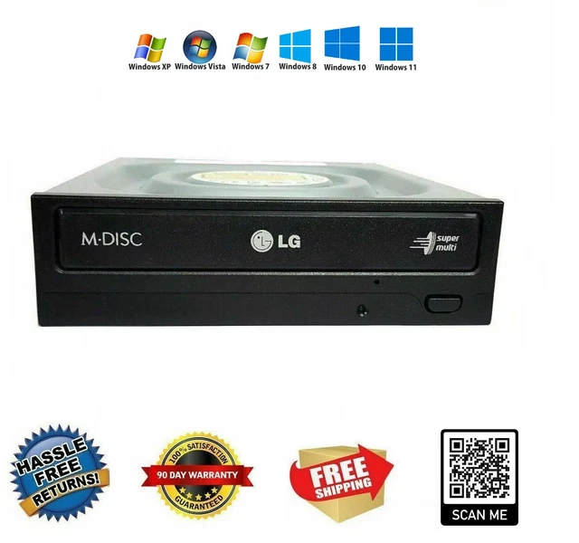 LG INTERNAL SATA 24x DVD CD +/-R & RW DL Disc Burner Re-Writer Drive ...