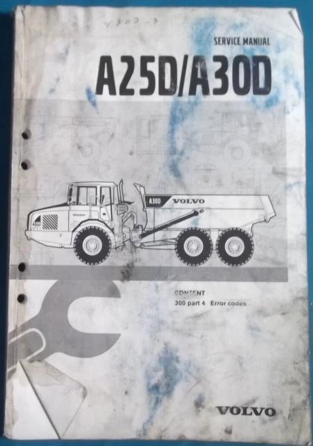 VOLVO A25D A30D Dump Truck Error Codes Service Shop Repair Workshop ...