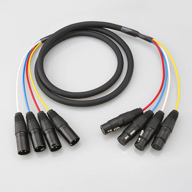4 CHANNEL XLR Male to Female Snake Cable Microphone Audio Cable Stage ...