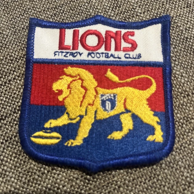 VINTAGE AFL FITZROY Lions Football Club Embroidered Patch Woven Cloth ...