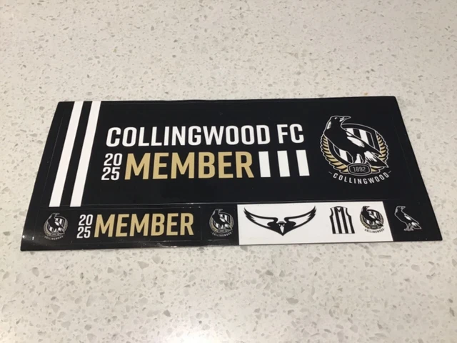 COLLINGWOOD MAGPIES 2025 Official Members 8 Set-Sticker, Afl Football ...