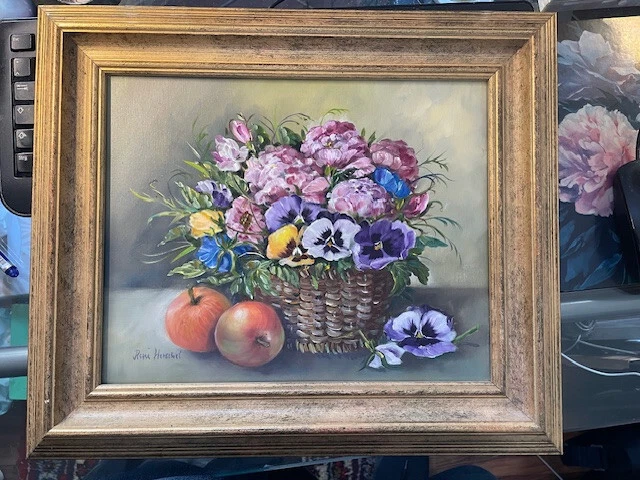 ÖLGEMÄLDE VON RENÉ Herschel, ca. 43 x 41, gerahmt, auf Keilrahmen EUR 10,00 - PicClick DE