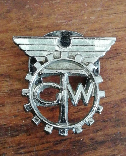 A VINTAGE &GTW& General Transport Workers Union Lapel Badge in Chrome ...
