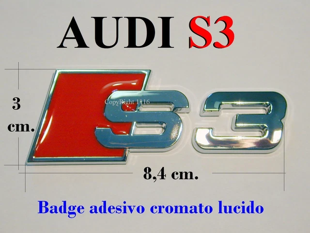 AUDI S3 A3 RS3 STEMMA POSTERIORE Rear Badge Emblema Logo Scritta ...
