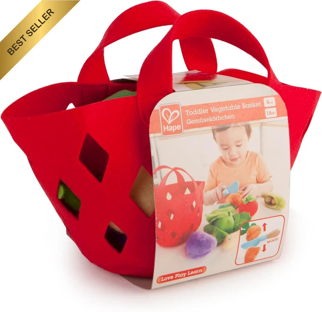 VEGETABLE AND FRUIT Basket Set with Play Food and Storage for Toddlers ...