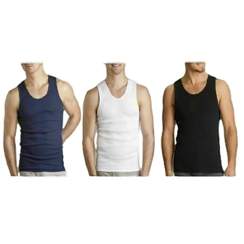 MENS BONDS 6 Pack Singlet Chesty Navy White Black Cotton Vest Singlets ...
