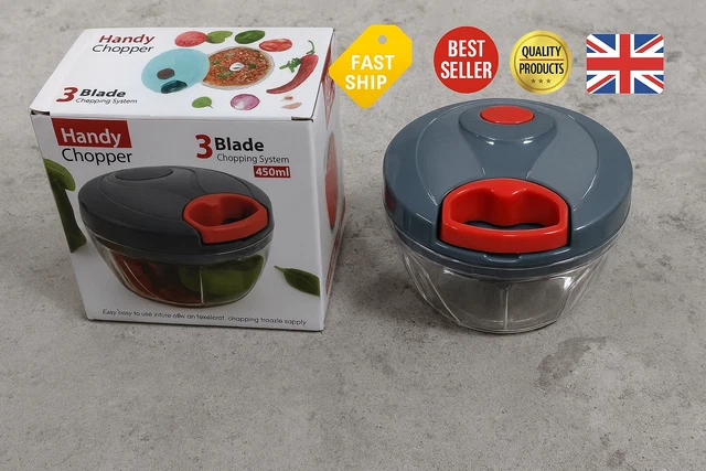 VEGETABLE FOOD CHOPPER Slicer 450ml Hand Blender & processor Pull ...