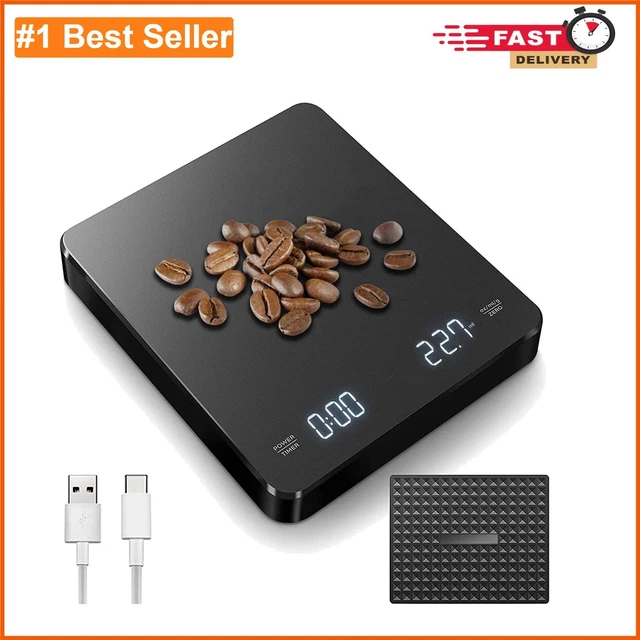 DIGITAL COFFEE SCALE with Timer (3Kg/0.1g) High Precision Espresso Gram ...