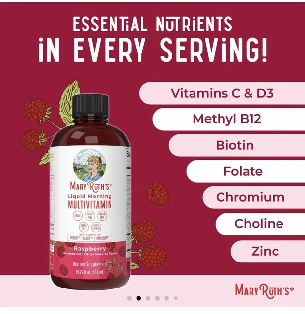 MARY RUTH'S LIQUID Multivitamin Raspberry 450ml Dietary Supplement £18. ...