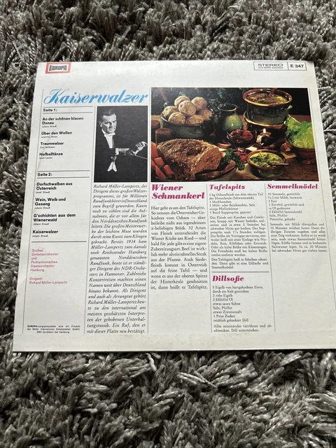 LP KAISERWALZER EUROPA Constanze Müller-Lampertz E 347 — EUR 1,00 - PicClick FR