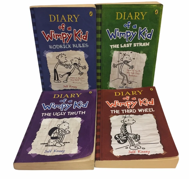 4 LOT JEFF Kinney - Diary of a Wimpy Kid Series Paperback Books ...