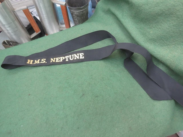 ROYAL NAVY CAP Ribbon / Tally 'Hms Neptune' Unused £9.99 - PicClick UK