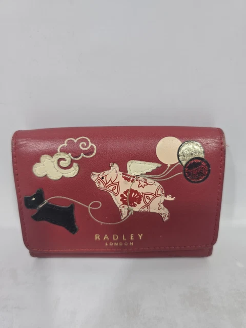 RADLEY LONDON 🐷 'If Pigs Could Fly' Red leather Small Card Coin Purse ...