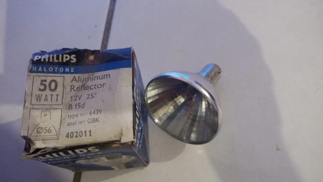 LAMPE PHILIPS HALOTONE Aluminium Reflector 50W 12V 25° B15d Type 6439 ...