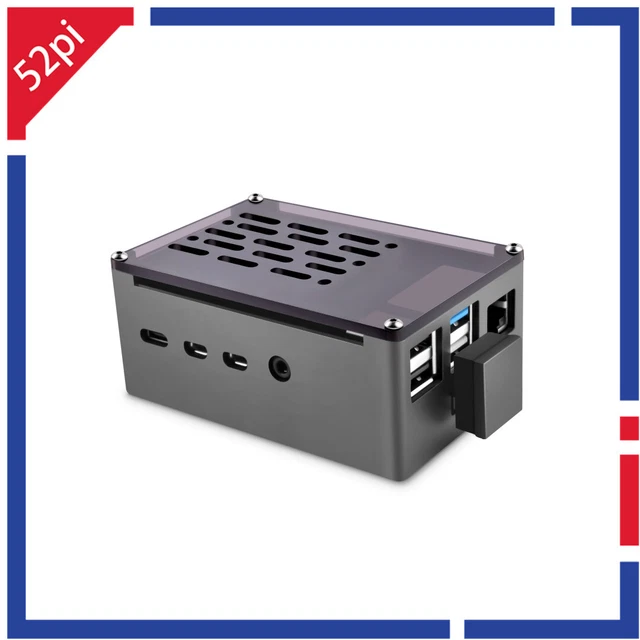RASPBERRY PI 4 Model B Aluminum Case with M.2 SATA SSD Adapter board ...