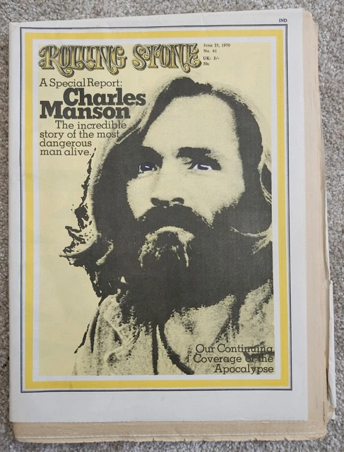 CHARLES MANSON ROLLING STONE issue 61 JUNE 25, 1970 NO LABEL £63.35 ...