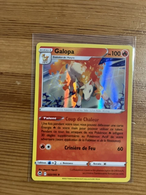 CARTE POKEMON GALOPA 022/195 HOLO Epée et Bouclier 12 EB12 FR NEUF EUR ...