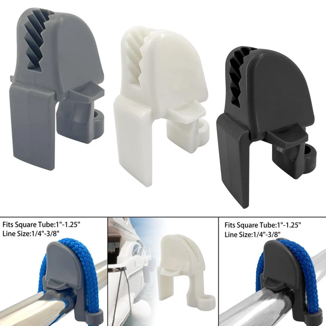 PONTOON BOAT FENDERS Clips for 1/4"-3/8"Ropes Square Rail Fender ...