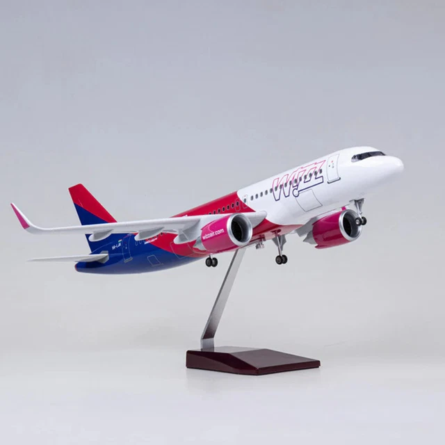 EXTRA LARGE WIZZ Air Airbus A320 NEO Aircraft Model Plane Toy Gift - 1/ ...