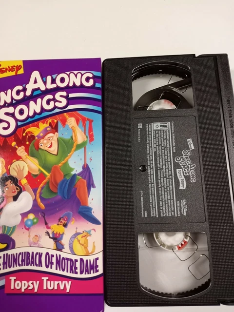 VHS DISNEY'S &SING Along Songs Topsy Turvy" Hunchback of Notre Dame ...
