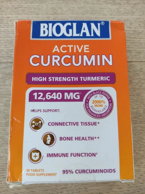BIOGLAN ACTIVE CURCUMIN TABLETS 12,640mg 30 Tablets £12.00 - PicClick UK