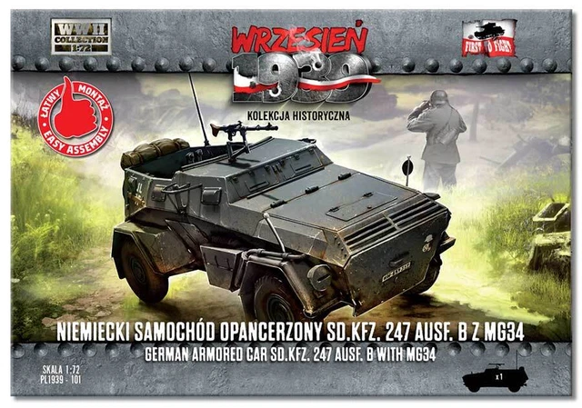 FIRST TO FIGHT Kits 101 1:72 Sd.Kfz.247 Ausf.B German Armored Car £11. ...