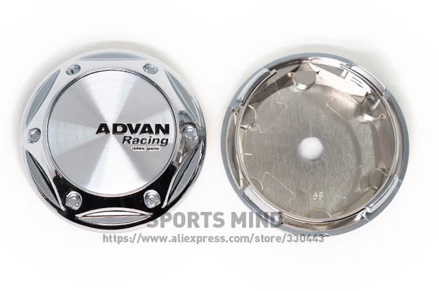 4X68MM ADVAN RACING Chrome Wheel Center Cap Hubcaps Rim Caps Decals ...