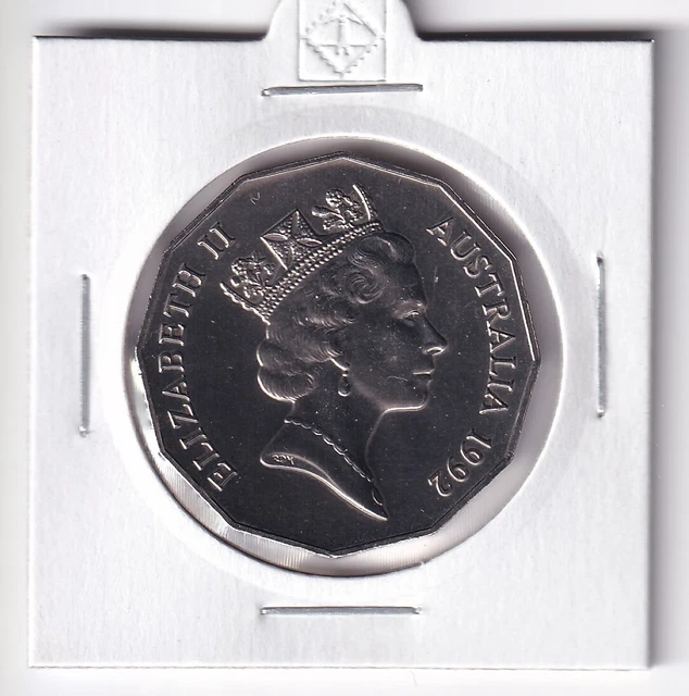 AUSTRALIAN: 1992 50 Cent Coat Of Arms Unc Coin In 2X2 Holder .,, EUR 21 ...