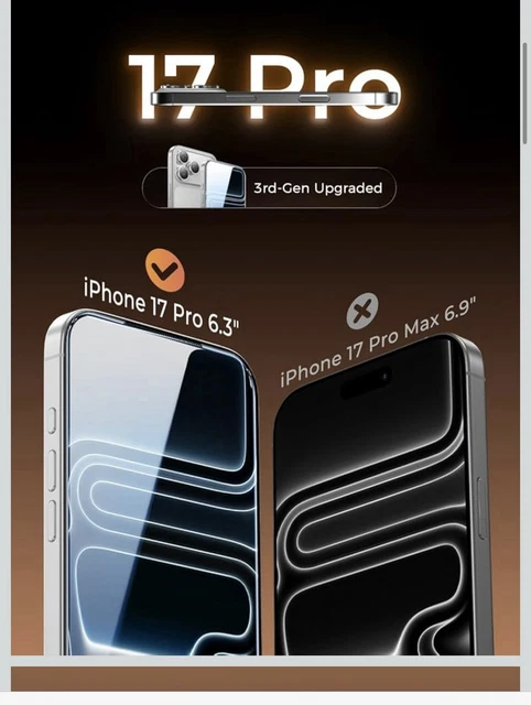 MAGIC JOHN 3RD Gen Upgraded for iPhone 17 Pro Screen Protector 6.3 inch ...