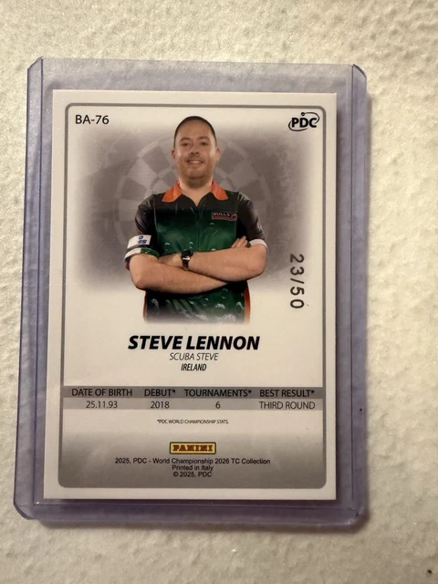 2025 PANINI PDC 2026, Steve Lennon, Scuba Steve, Red /50, BA-76 £1.16 ...