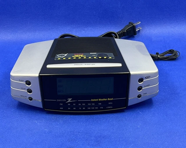 VINTAGE ZENITH INSTANT Weather Alert Clock Radio AM/FM Alarm Digital ...