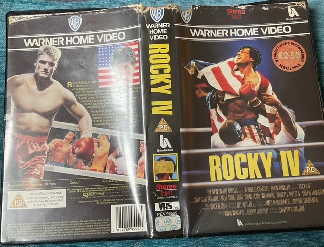 ROCKY IV VHS Video - 1986 Big Box Ex-Rental Sylvester Stallone, Dolph ...