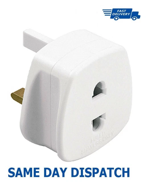 NEW PLUG ADAPTOR Two To Three Pin Toothbrush Adapter Epilators Bathroom ...