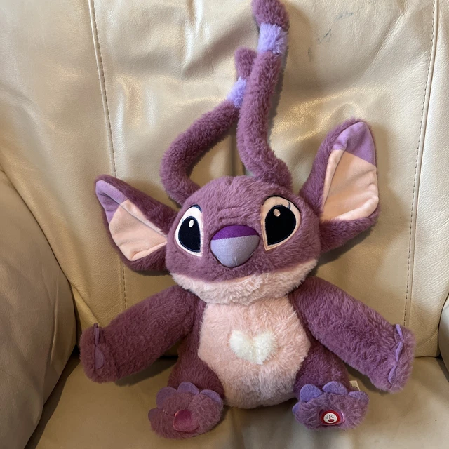 DISNEY PRIMARK LILO & Stitch Angel Purple Light Up Cheeks Soft Toy ...