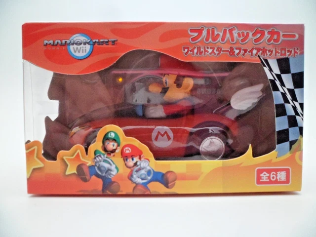 NINTENDO MARIO KART Wii Pull-Back Car Mario Wild Star & Fire Hot Rod ...