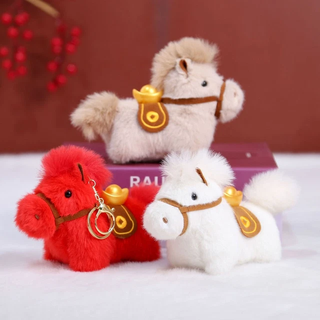 YEAR OF THE Horse Luy Plush Toy Keychain With Embroidered Colorful ...