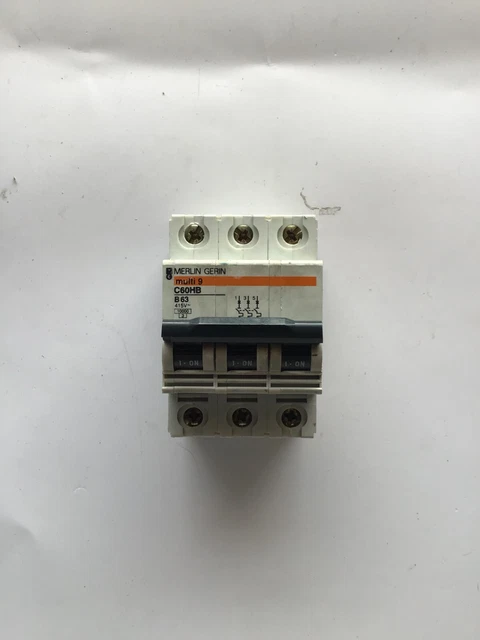 MERLIN GERIN 63A Mcb Multi 9 10Ka 3 Pole 3 Phase B Type C60Hb363 (Mg175) £35.79 - PicClick UK