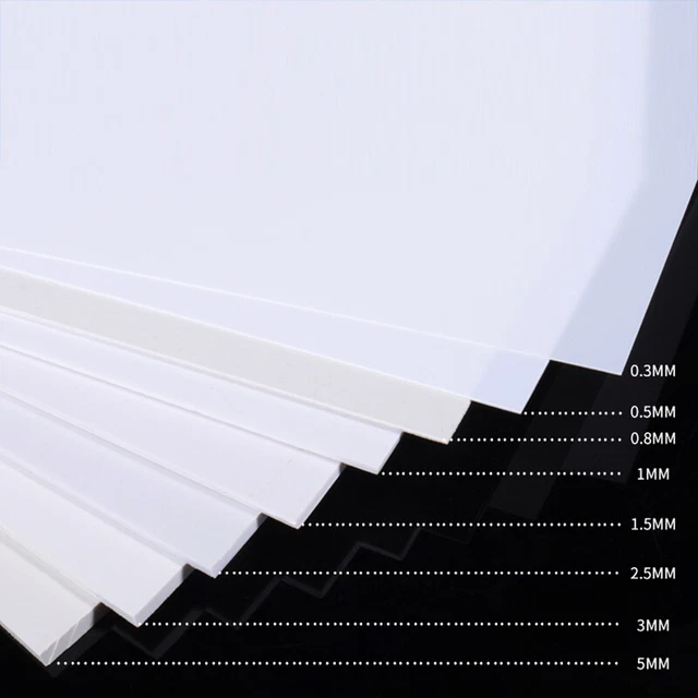 WEISS ABS PLATTE 0.5/0.8/1/1.5/2/3/4/5mm Dick Zuschnitt Kunststoffplatte EUR 9,82 - PicClick DE