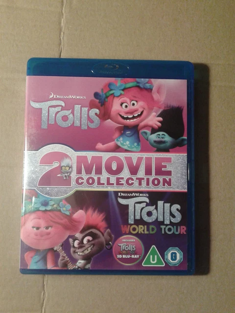 DREAMWORKS TROLLS 1-2 World Tour (2D and 3D) Movie Collection Blu Ray ...