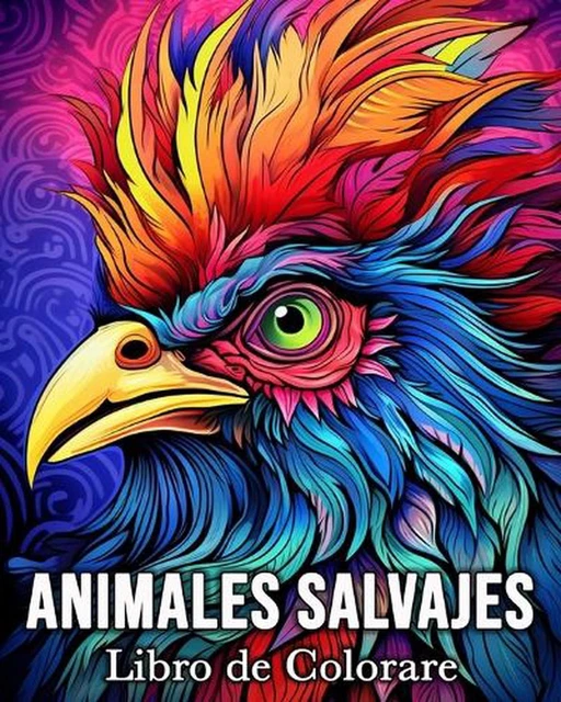 ANIMALES SALVAJES LIBRO de Colorear: 50 Im?genes Bonitas para Aliviar ...