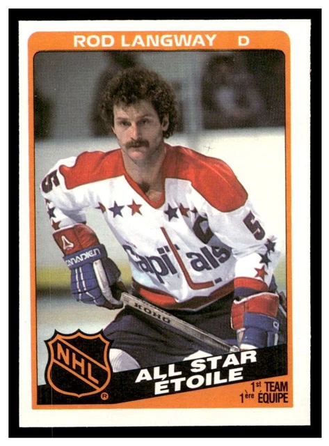 1984 O-PEE-CHEE HOCKEY Rod Langway 210 Washington Capitals $1.22 ...