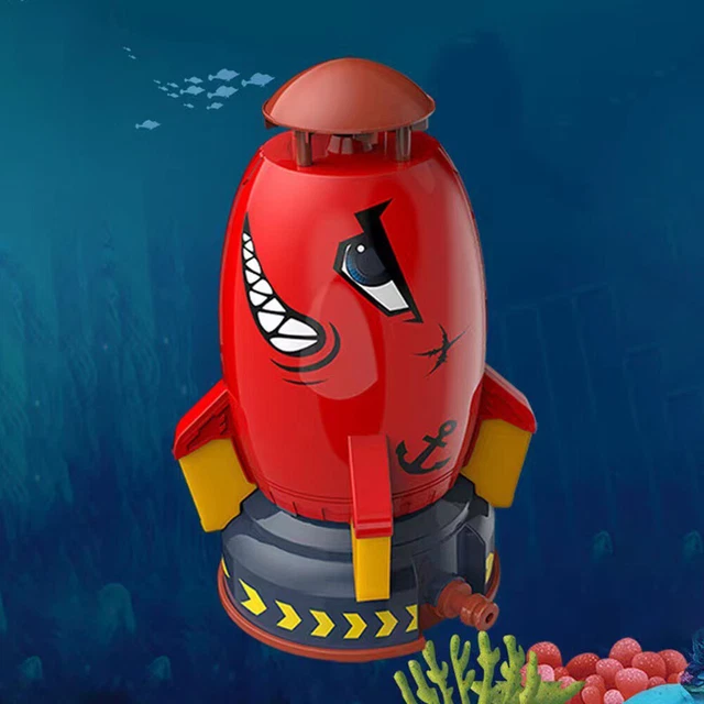 ROCKET LAUNCHER PLASTIC Space Rocket Jet Sprinkler for Child Kids (Red ...