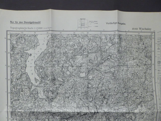 CARTE FEUILLE DE table de mesure 16103 Wischainy, Prusse orientale ...