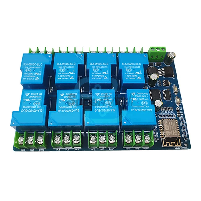 8 CHANNEL 30A DC7-28V / 5V ESP8266 WiFi Relay Module ESP-12F ...