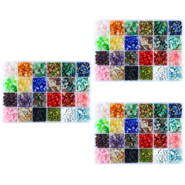 3 BOXES KIES DIY Ornamente Natürliche Edelstein-Chip-Perlen EUR 96,99 ...